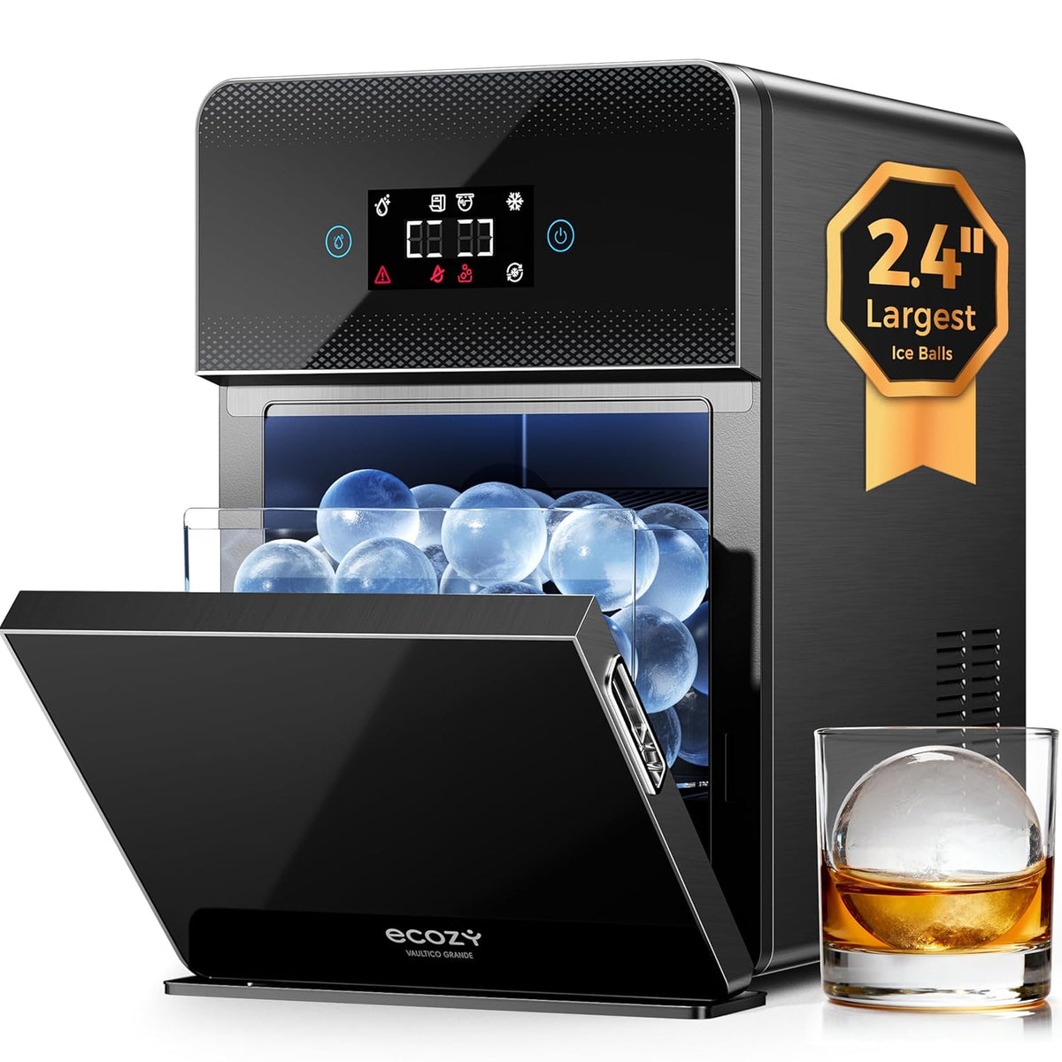 ecozy 2.4" Clear Ice Ball Maker with CrystalFlux Technolog — Ecozy