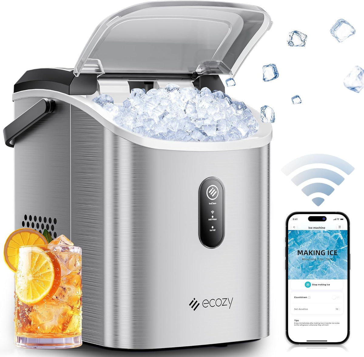 ecozy Smart Nugget Ice Maker Countertop Mistalo IM-NS280B — Ecozy